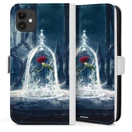 DeinDesign iPhone 11 Handy Klapph&uuml;lle Handyh&uuml;lle aus Kunst Leder wei&szlig; Flip Case Rose The Beauty And The Beast Disney Princess Sideflip mit Lasche