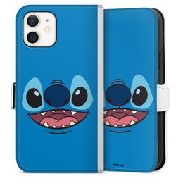 DeinDesign iPhone 12 Handy Klapph&uuml;lle Handyh&uuml;lle aus Kunst Leder wei&szlig; Flip Case Official Licensed Product Disney Lilo & Stitch Sideflip mit Lasche