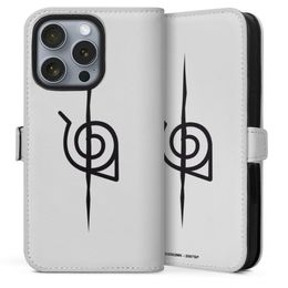 DeinDesign iPhone 16 Pro Max Handy Klapph&uuml;lle Handyh&uuml;lle aus Kunst Leder wei&szlig; Flip Case Konoha Sasuke Naruto Shippuden Sideflip mit Lasche