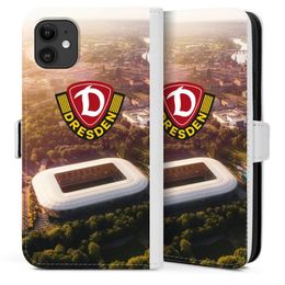 DeinDesign iPhone 11 Handy Klapph&uuml;lle Handyh&uuml;lle aus Kunst Leder wei&szlig; Flip Case Stadium Sg Dynamo Dresden Sgd Sideflip mit Lasche