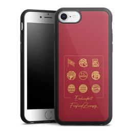 DeinDesign iPhone SE (2020) Handy Gallery Case Handyh&uuml;lle 9H Geh&auml;rtetes Glas R&uuml;ckseite H&uuml;lle Fcb 125 Jahre Fc Bayern M&uuml;nchen Merchandise Gallery Case