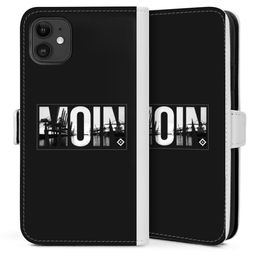DeinDesign iPhone 11 Handy Klapph&uuml;lle Handyh&uuml;lle aus Kunst Leder wei&szlig; Flip Case Hamburger Sv Hsv Official Licensed Product Sideflip mit Lasche
