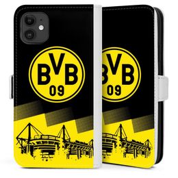 DeinDesign iPhone 11 Handy Klapph&uuml;lle Handyh&uuml;lle aus Kunst Leder wei&szlig; Flip Case Bvb Borussia Dortmund Stadium Sideflip mit Lasche