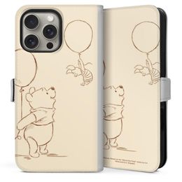 DeinDesign iPhone 16 Pro Handy Klapph&uuml;lle Handyh&uuml;lle aus Kunst Leder wei&szlig; Flip Case Disney Official Licensed Product Winnie The Pooh Sideflip mit Lasche