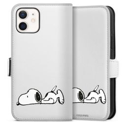 DeinDesign iPhone 12 Handy Klapph&uuml;lle Handyh&uuml;lle aus Kunst Leder wei&szlig; Flip Case Official Licensed Product Snoopy Peanuts Sideflip mit Lasche