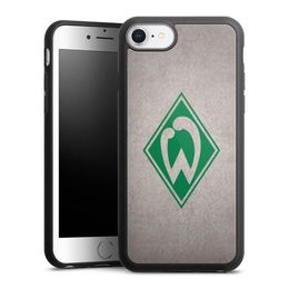DeinDesign iPhone SE (2020) Handy Gallery Case Handyh&uuml;lle 9H Geh&auml;rtetes Glas R&uuml;ckseite H&uuml;lle Official Licensed Product Sv Werder Bremen Concrete Gallery Case