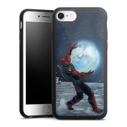 DeinDesign iPhone SE (2020) Handy Gallery Case Handyh&uuml;lle 9H Geh&auml;rtetes Glas R&uuml;ckseite H&uuml;lle Marvel Moon Deadpool Gallery Case