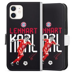 DeinDesign iPhone 12 Handy Klapph&uuml;lle Handyh&uuml;lle aus Kunst Leder wei&szlig; Flip Case Fcb Lennart Karl Official Licensed Product Sideflip mit Lasche