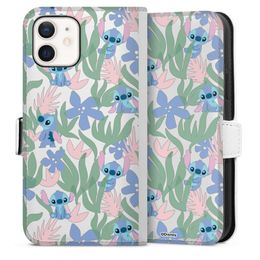 DeinDesign iPhone 12 Handy Klapph&uuml;lle Handyh&uuml;lle aus Kunst Leder wei&szlig; Flip Case Muster Lilo & Stitch Disney Sideflip mit Lasche