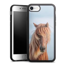 DeinDesign iPhone SE (2020) Handy Gallery Case Handyh&uuml;lle 9H Geh&auml;rtetes Glas R&uuml;ckseite H&uuml;lle Horse Animals Animal Look Gallery Case
