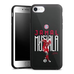 DeinDesign iPhone SE (2020) Handy Gallery Case Handyh&uuml;lle 9H Geh&auml;rtetes Glas R&uuml;ckseite H&uuml;lle Fc Bayern M&uuml;nchen Jamal Musiala Official Licensed Product Gallery 