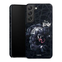 DeinDesign Galaxy S22 Handy Premium Case Smartphone Handyh&uuml;lle Schutzh&uuml;lle gl&auml;nzend Marvel Venom Spiderman Premium Case