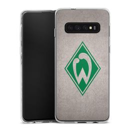 DeinDesign Galaxy S10 Plus Handy Silikon H&uuml;lle Case transparent Handyh&uuml;lle Concrete Official Licensed Product Sv Werder Bremen Silikon Case