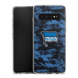 DeinDesign Galaxy S10 Plus Handy Silikon H&uuml;lle Case transparent Handyh&uuml;lle Flag Hertha Bsc Logo Silikon Case