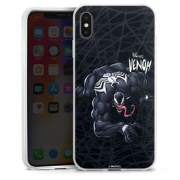 DeinDesign iPhone Xs Max Handy Silikon H&uuml;lle Case transparent Handyh&uuml;lle Marvel Venom Spiderman Silikon Case