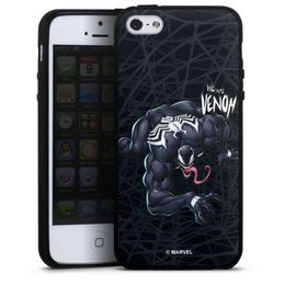 DeinDesign iPhone SE (2016-2019) Handy Silikon H&uuml;lle Case schwarz Handyh&uuml;lle Spiderman Marvel Venom