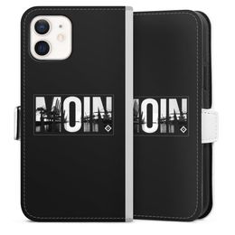 DeinDesign iPhone 12 Handy Klapph&uuml;lle Handyh&uuml;lle aus Kunst Leder wei&szlig; Flip Case Hamburger Sv Hsv Official Licensed Product Sideflip mit Lasche
