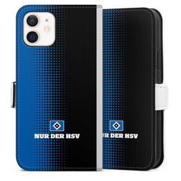 DeinDesign iPhone 12 Handy Klapph&uuml;lle Handyh&uuml;lle aus Kunst Leder wei&szlig; Flip Case Logo Official Licensed Product Hsv Sideflip mit Lasche