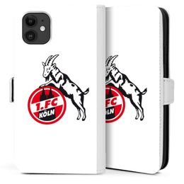 DeinDesign iPhone 11 Handy Klapph&uuml;lle Handyh&uuml;lle aus Kunst Leder wei&szlig; Flip Case Official Licensed Product Coat Of Arms 1. Fc K&ouml;ln Sideflip mit Lasche