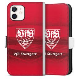 DeinDesign iPhone 12 Handy Klapph&uuml;lle Handyh&uuml;lle aus Kunst Leder wei&szlig; Flip Case Stadium Vfb Stuttgart Official Licensed Product Sideflip mit Lasche