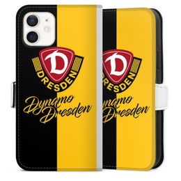 DeinDesign iPhone 12 Handy Klapph&uuml;lle Handyh&uuml;lle aus Kunst Leder wei&szlig; Flip Case Sg Dynamo Dresden Official Licensed Product Sgd Sideflip mit Lasche