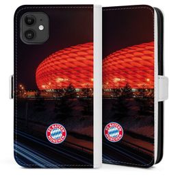 DeinDesign iPhone 11 Handy Klapph&uuml;lle Handyh&uuml;lle aus Kunst Leder wei&szlig; Flip Case Fc Bayern M&uuml;nchen Stadium Fcb Sideflip mit Lasche