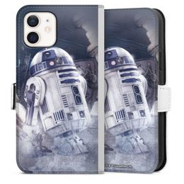 DeinDesign iPhone 12 Handy Klapph&uuml;lle Handyh&uuml;lle aus Kunst Leder wei&szlig; Flip Case Robot Merchandise Star Wars Sideflip mit Lasche