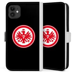 DeinDesign iPhone 11 Handy Klapph&uuml;lle Handyh&uuml;lle aus Kunst Leder wei&szlig; Flip Case Sge Eintracht Frankfurt Eagle Sideflip mit Lasche