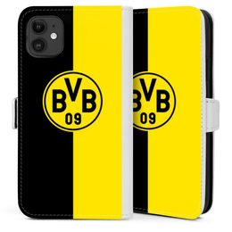 DeinDesign iPhone 11 Handy Klapph&uuml;lle Handyh&uuml;lle aus Kunst Leder wei&szlig; Flip Case Bvb Coat Of Arms Borussia Dortmund Sideflip mit Lasche