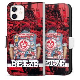 DeinDesign iPhone 12 Handy Klapph&uuml;lle Handyh&uuml;lle aus Kunst Leder wei&szlig; Flip Case Official Licensed Product 1. Fc Kaiserslautern 1. Fck Sideflip mit Lasche
