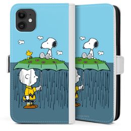 DeinDesign iPhone 11 Handy Klapph&uuml;lle Handyh&uuml;lle aus Kunst Leder wei&szlig; Flip Case Peanuts Children Snoopy Sideflip mit Lasche