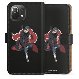 DeinDesign Xiaomi Mi 11 Lite 5G Handy Klapph&uuml;lle Handyh&uuml;lle aus Kunst Leder schwarz Flip Case Naruto Shippuden Itachi Uchiha Official Licensed Product Sideflip 