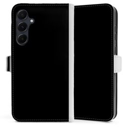 DeinDesign Galaxy A55 5G Handy Klapph&uuml;lle Handyh&uuml;lle aus Kunst Leder wei&szlig; Flip Case Animal Look Zebra Animal Print Sideflip mit Lasche