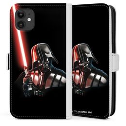 DeinDesign iPhone 11 Handy Klapph&uuml;lle Handyh&uuml;lle aus Kunst Leder wei&szlig; Flip Case Merchandise Darth Vader Star Wars Sideflip mit Lasche