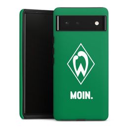 DeinDesign Google Pixel 6 Handy Panzer Handyh&uuml;lle robuste Outdoor H&uuml;lle Schutzh&uuml;lle matt Moin Official Licensed Product Sv Werder Bremen Tough Case