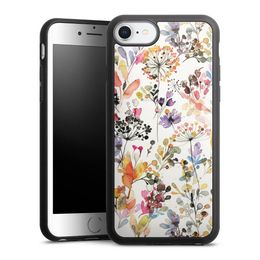 DeinDesign iPhone SE (2020) Handy Gallery Case Handyh&uuml;lle 9H Geh&auml;rtetes Glas R&uuml;ckseite H&uuml;lle Pastel Flower Muster Gallery Case
