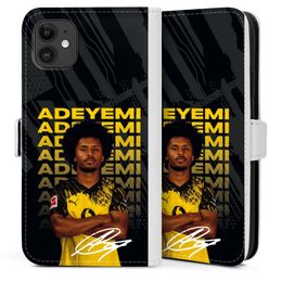 DeinDesign iPhone 11 Handy Klapph&uuml;lle Handyh&uuml;lle aus Kunst Leder wei&szlig; Flip Case Borussia Dortmund Bvb Karim Adeyemi Sideflip mit Lasche