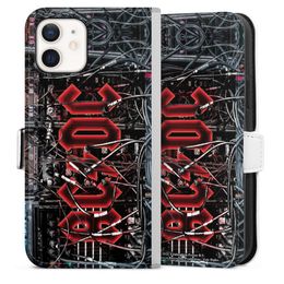DeinDesign iPhone 12 Handy Klapph&uuml;lle Handyh&uuml;lle aus Kunst Leder wei&szlig; Flip Case Merchandise Acdc Official Licensed Product Sideflip mit Lasche