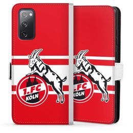 DeinDesign Galaxy S20 FE Handy Klapph&uuml;lle Handyh&uuml;lle aus Kunst Leder wei&szlig; Flip Case Official Licensed Product Coat Of Arms 1. Fc K&ouml;ln Sideflip mit Lasche