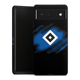 DeinDesign Google Pixel 6 Handy Panzer Handyh&uuml;lle robuste Outdoor H&uuml;lle Schutzh&uuml;lle matt Official Licensed Product Hsv Hamburger Sv Tough Case