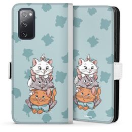 DeinDesign Galaxy S20 FE Handy Klapph&uuml;lle Handyh&uuml;lle aus Kunst Leder wei&szlig; Flip Case Disney Aristocats Cat Sideflip mit Lasche