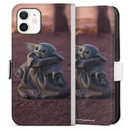 DeinDesign iPhone 12 Handy Klapph&uuml;lle Handyh&uuml;lle aus Kunst Leder wei&szlig; Flip Case The Child Star Wars Baby Yoda Sideflip mit Lasche