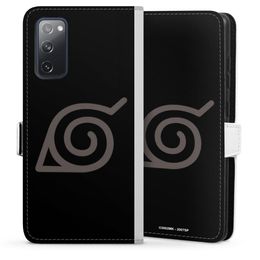 DeinDesign Galaxy S20 FE Handy Klapph&uuml;lle Handyh&uuml;lle aus Kunst Leder wei&szlig; Flip Case Naruto Shippuden Logo Konoha Sideflip mit Lasche