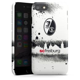 DeinDesign iPhone SE (2020) Handy Premium Case Smartphone Handyh&uuml;lle Schutzh&uuml;lle gl&auml;nzend Logo Sc Freiburg Skyline Premium Case