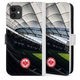 DeinDesign iPhone 11 Handy Klapph&uuml;lle Handyh&uuml;lle aus Kunst Leder wei&szlig; Flip Case Eintracht Frankfurt Stadium Official Licensed Product Sideflip mit Lasche