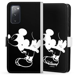 DeinDesign Galaxy S20 FE Handy Klapph&uuml;lle Handyh&uuml;lle aus Kunst Leder wei&szlig; Flip Case Disney Mickey Mouse Official Licensed Product Sideflip mit Lasche