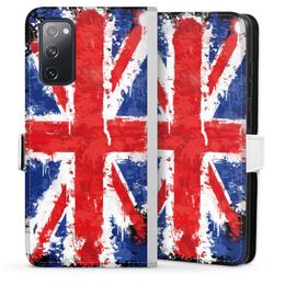 DeinDesign Galaxy S20 FE Handy Klapph&uuml;lle Handyh&uuml;lle aus Kunst Leder wei&szlig; Flip Case Union Jack England Flag Sideflip mit Lasche