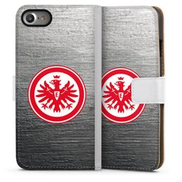 DeinDesign iPhone SE (2020) Handy Klapph&uuml;lle Handyh&uuml;lle aus Kunst Leder wei&szlig; Flip Case Sge Eintracht Frankfurt Logo Sideflip mit Lasche