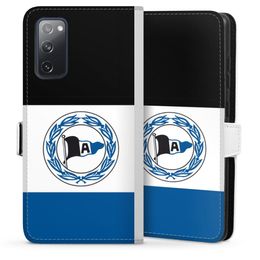 DeinDesign Galaxy S20 FE Handy Klapph&uuml;lle Handyh&uuml;lle aus Kunst Leder wei&szlig; Flip Case Official Licensed Product Arminen Arminia Bielefeld Sideflip mit Lasche