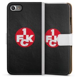 DeinDesign iPhone SE (2020) Handy Klapph&uuml;lle Handyh&uuml;lle aus Kunst Leder wei&szlig; Flip Case Official Licensed Product 1. Fc Kaiserslautern 1. Fck Sideflip mit Lasche